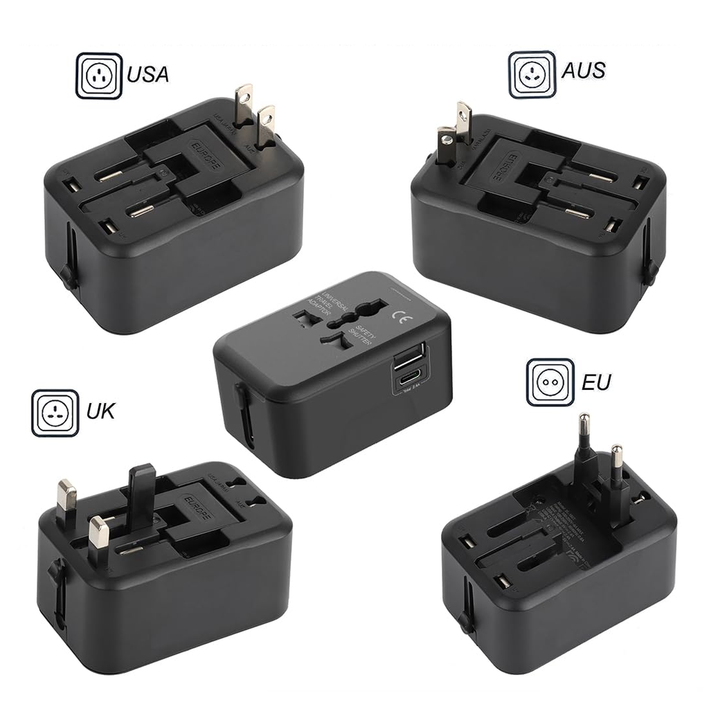 Universal Travel Adaptor with Type C and USB A Port