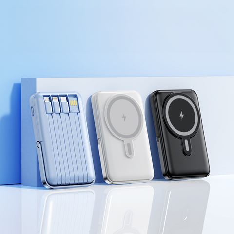 10000mAh Wireless Fast Charging MagSafe Powerbank with 4 Built-In ...